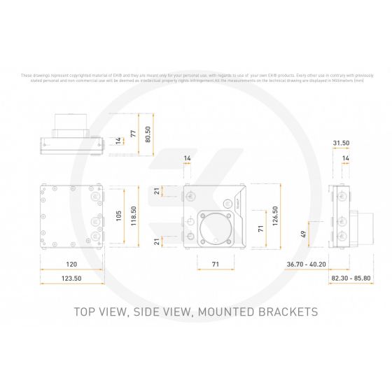 EKWB EK-Quantum Kinetic 3 FLT 120 D5 PWM Pump/Reservoir Combo, D-RGB, Plexi