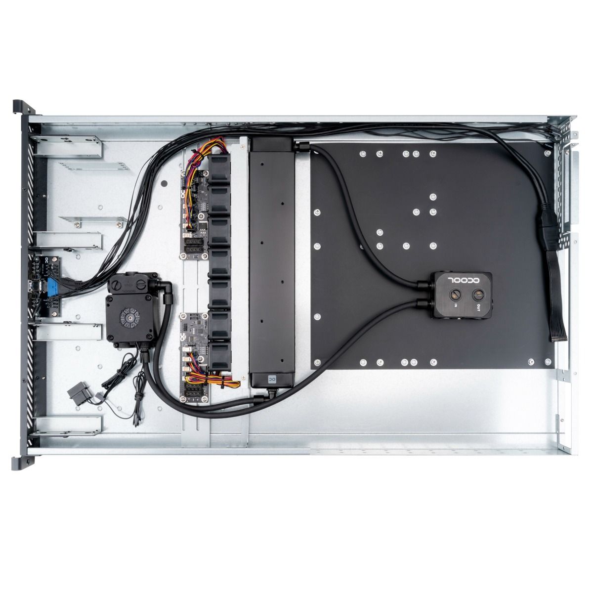 1U Liquid Cooled Rack Mount Server Chassis Kit with 490W Cooling Capacity