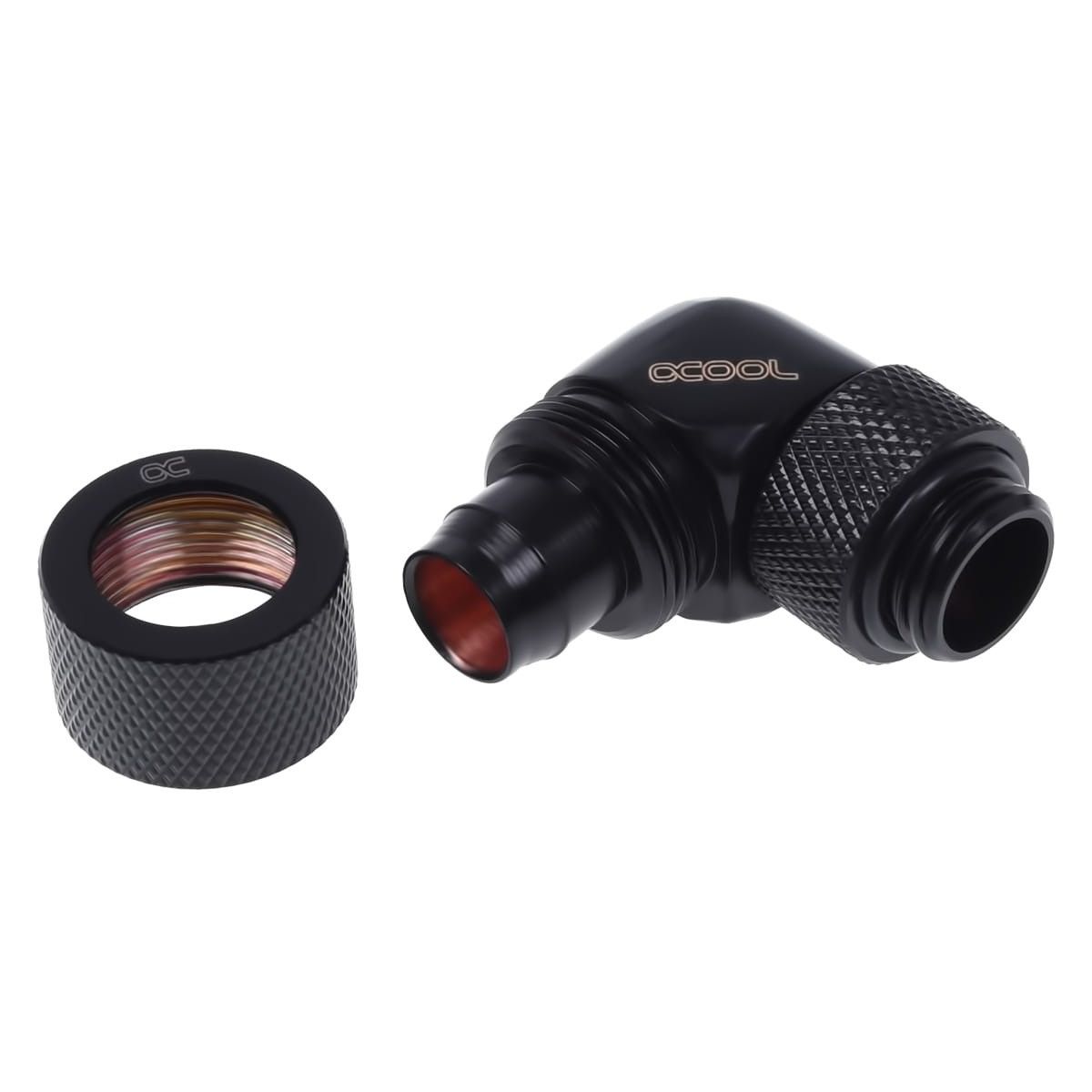 Alphacool HF 13/10mm Compression Fitting, 90 Degree Rotary, Deep Black ...