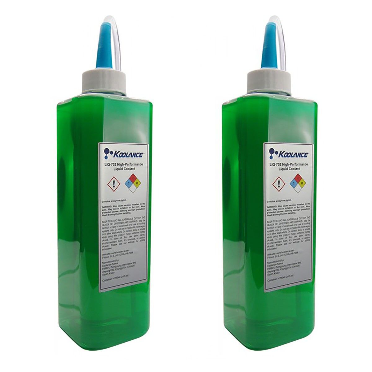 Koolance High Performance Liquid PC Coolant, 700ml, UV Green, 2-pack