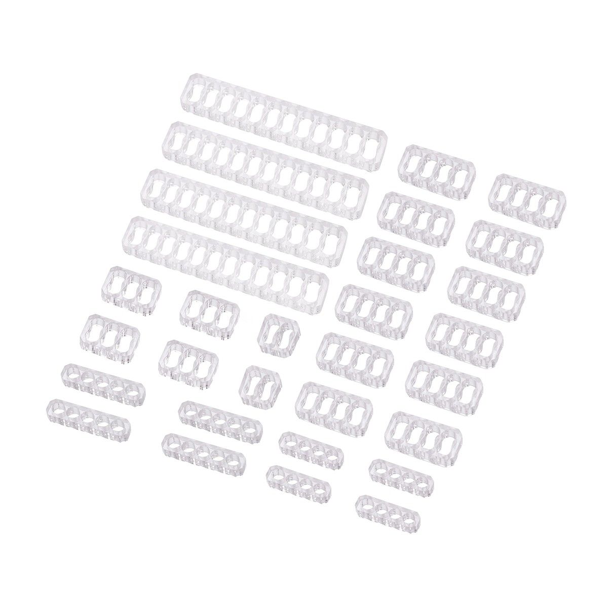 MOD-ONE Chamfered Cable Comb Kit, 30 Piece, Closed, Clear